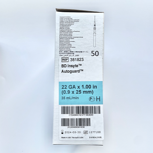 BD INSYTE AUTOGUARD IV CATHETER 22Gx25MM - BOX OF 50 — Medical ...